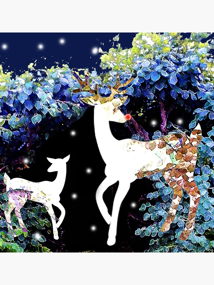 "Rudolph and Bambi Christmas design" Sticker for Sale by rubyflamingo ...