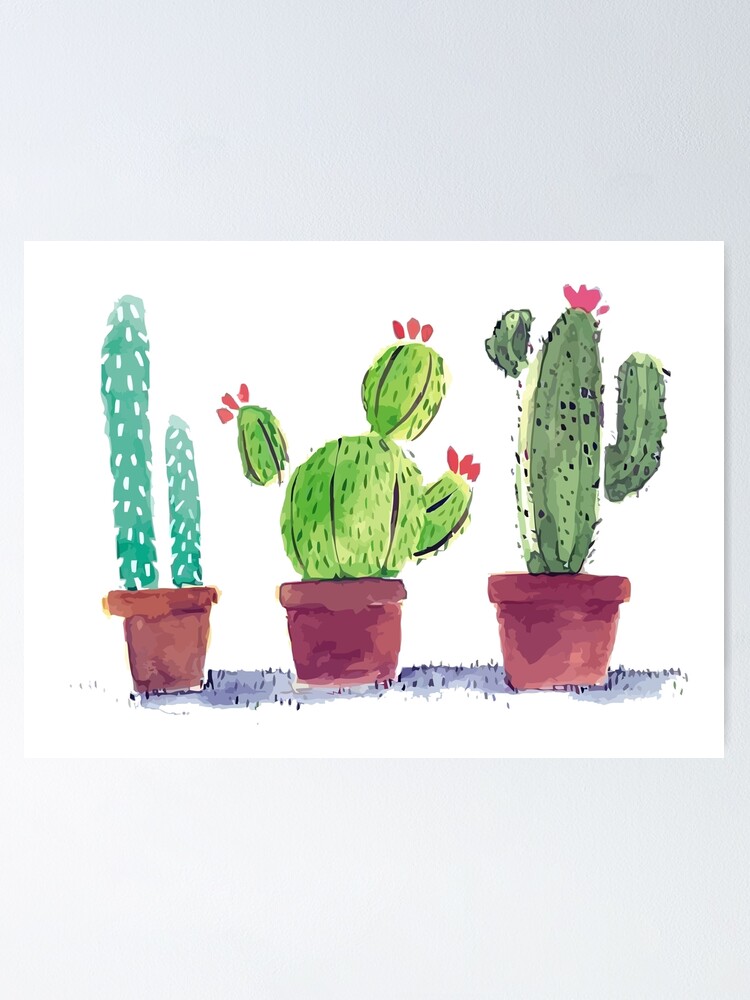 "watercolor cactus" Poster for Sale by violetcharlotte | Redbubble
