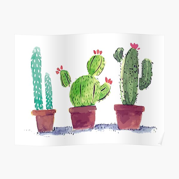 "watercolor cactus" Poster for Sale by violetcharlotte | Redbubble