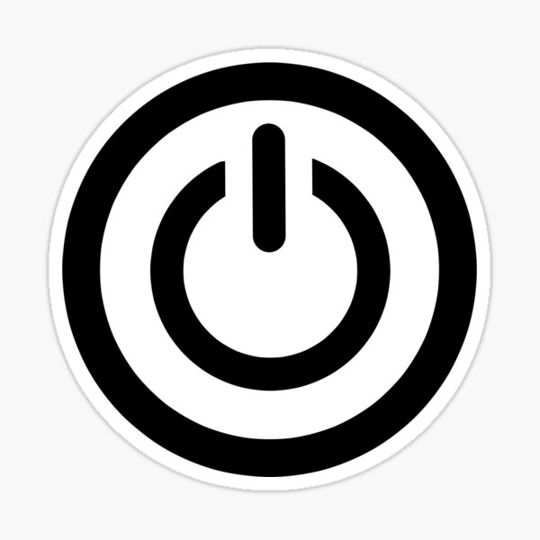 POWER ON OFF SYMBOL WHITE VERSION Sticker For Sale By Kinzughi power-on-off-symbol-white-version-sticker-for-sale-by-kinzughi