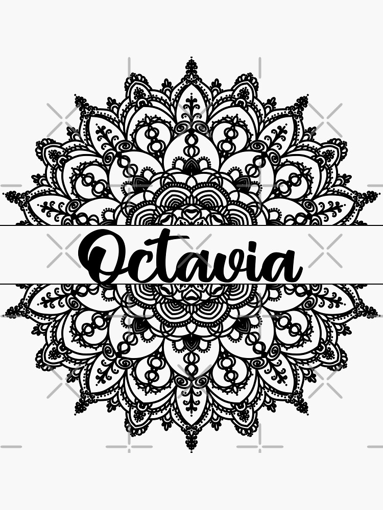 "First name Octavia mandala in black" Sticker for Sale by ...