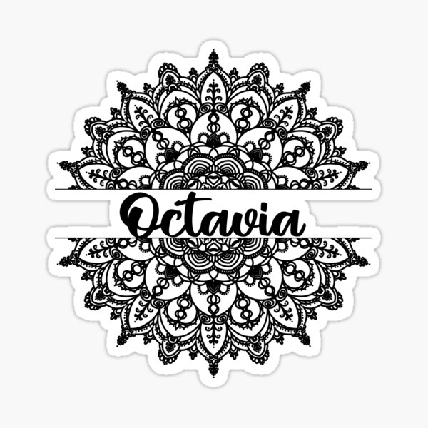 "First name Octavia mandala in black" Sticker for Sale by ...