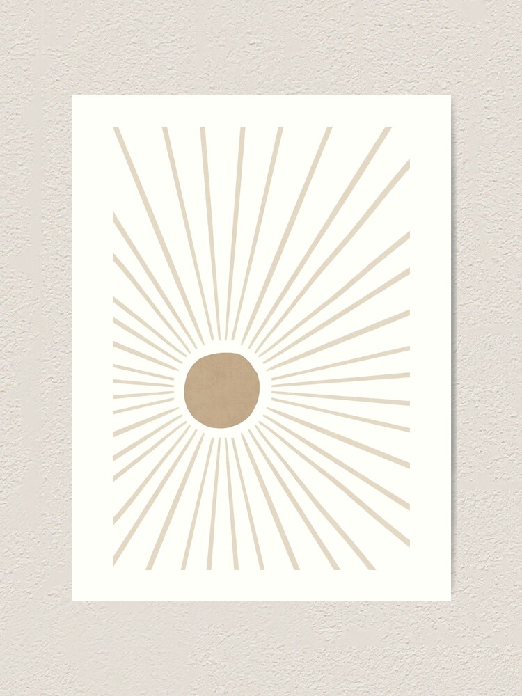 "Beige sun line art" Art Print for Sale by Miss-Belle | Redbubble