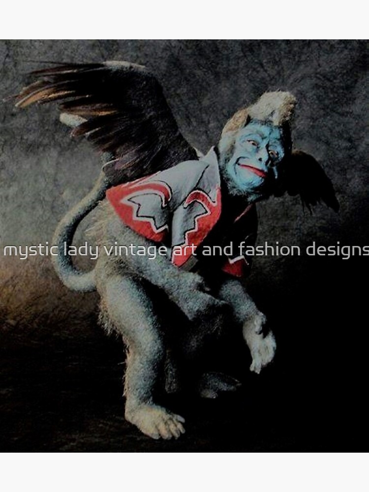 "creepy flying monkey oz print mask tshirt gift vintage colorized rare ...