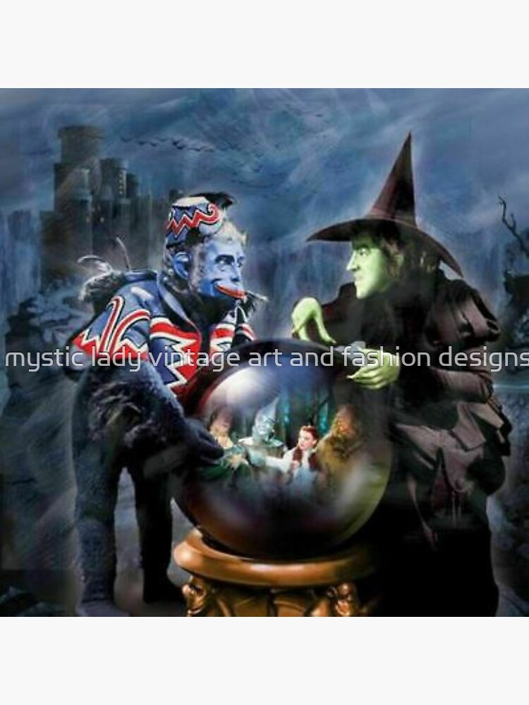 "monkey witch crystal ball oz print mask gift vintage rarity painting ...