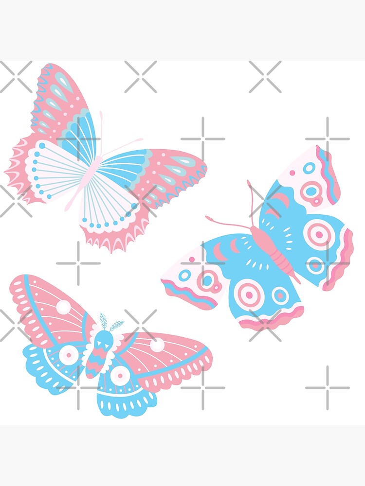 "Subtle Trans Pride Flag Butterfies" Poster by Wanderior | Redbubble