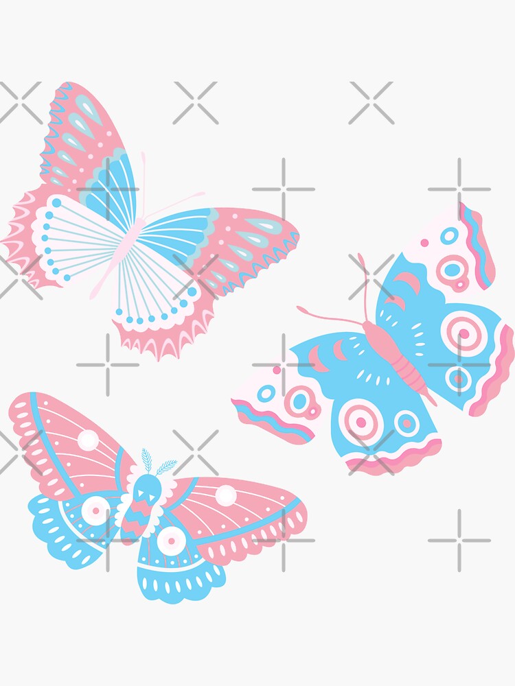 "Subtle Trans Pride Flag Butterfies" Sticker for Sale by Wanderior ...
