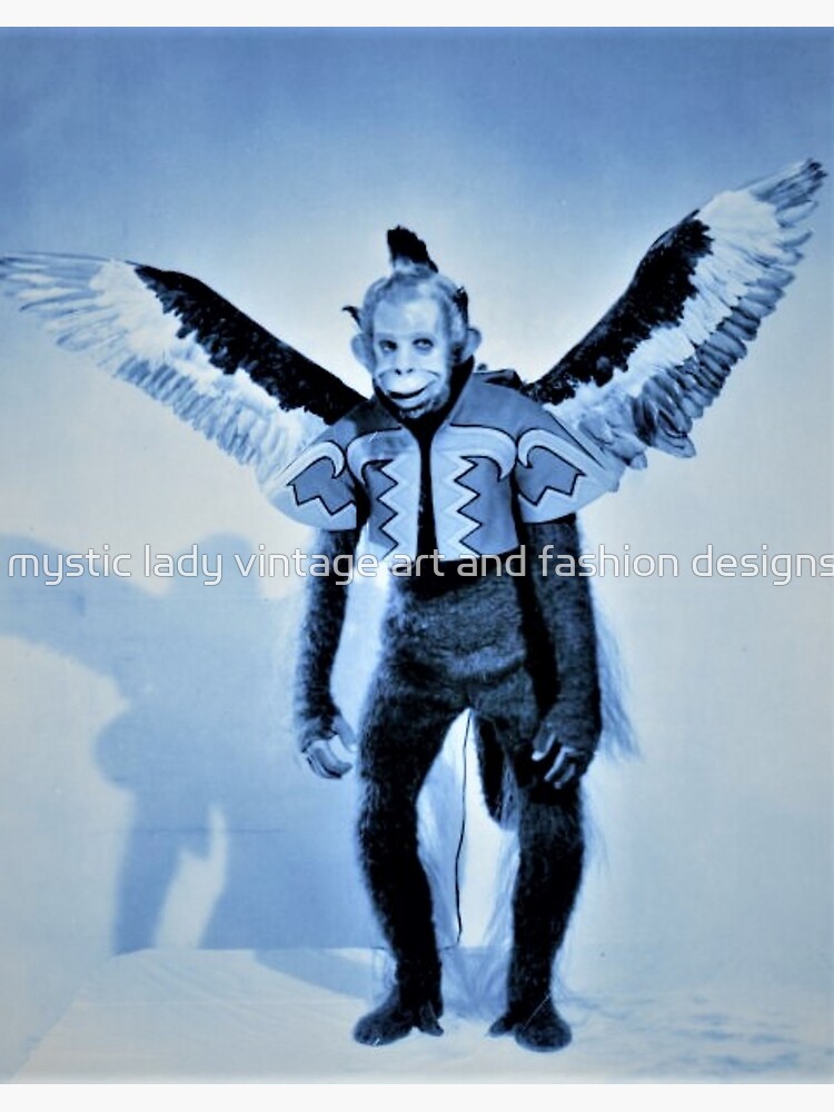 "monkey flying oz print vintage painting print mask gift wizard rarity ...