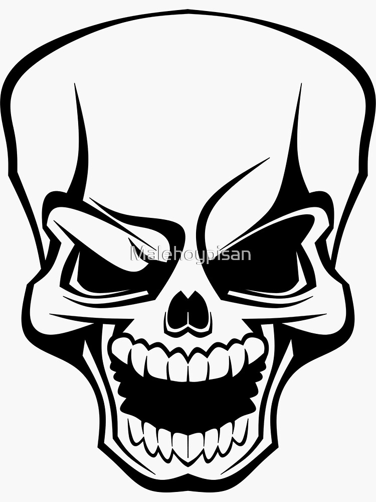 "Skull head" Sticker by Malehoypisan | Redbubble