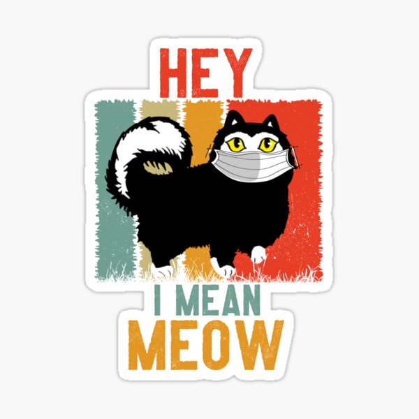 " Cat Says Hey Retro, Ladynoir" Sticker for Sale by DiensDesign | Redbubble
