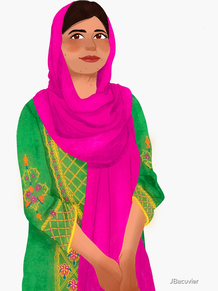 "Female activist: Malala Yousafzai" Sticker for Sale by JBacuvier ...