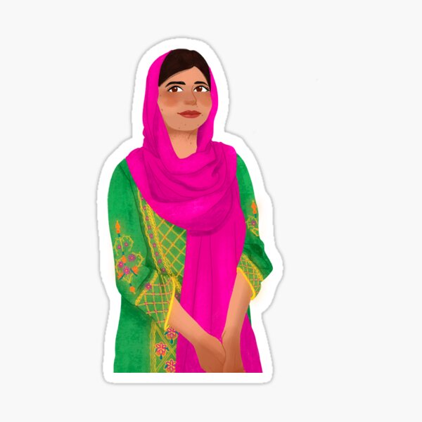 "Female activist: Malala Yousafzai" Sticker for Sale by JBacuvier ...