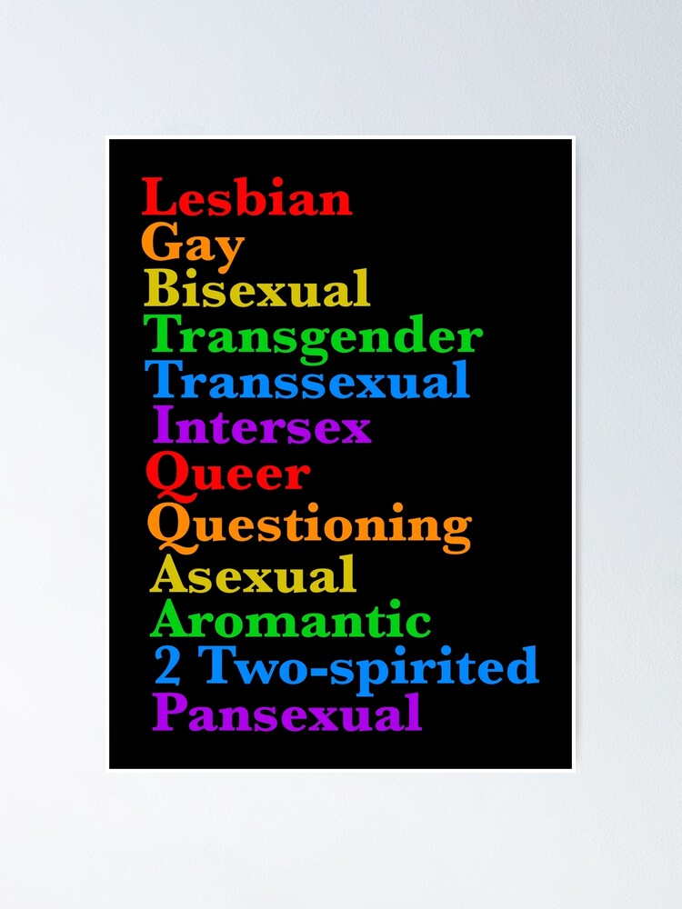 "LGBTTIQQAA2P Pride Diversity Rainbow LGBTQ Acronym" Poster for Sale by ...