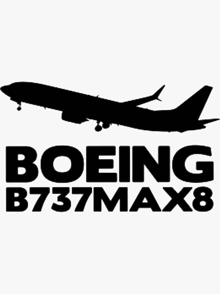 Pegatina «Impresión de ilustración BOEING B737 MAX 8» de Ljubo339 ...