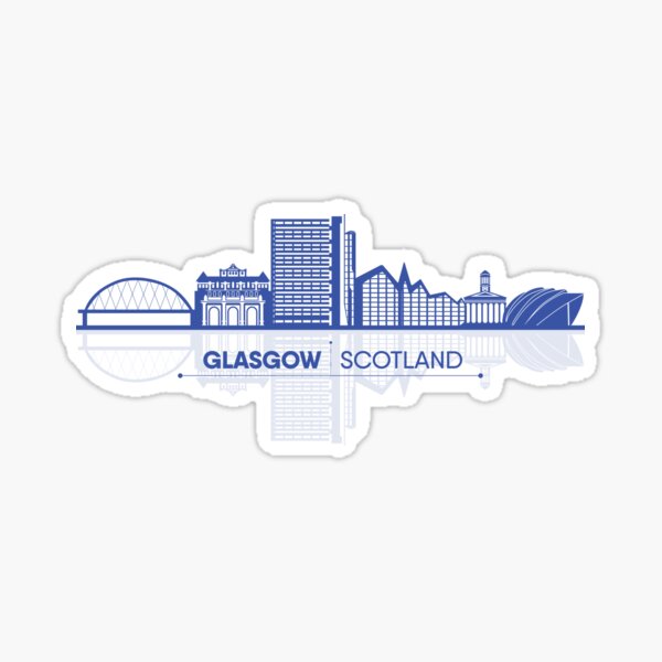 "Glasgow City Skyline Of Scotland" Sticker for Sale by urbantale ...