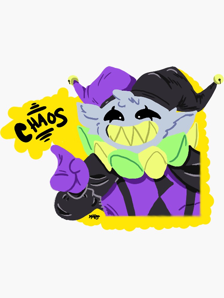 "Jevil - Deltarune Design [CHAOS]" Sticker by AdamDuckie | Redbubble