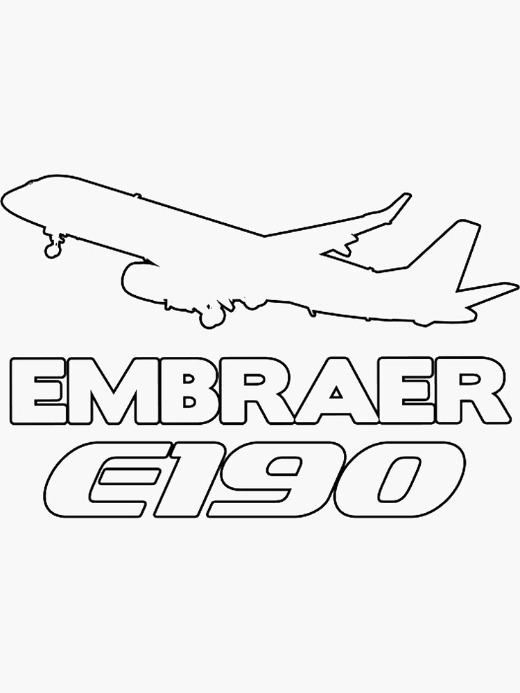 "EMBRAER E190 Silhouette " Sticker for Sale by Ljubo339- | Redbubble