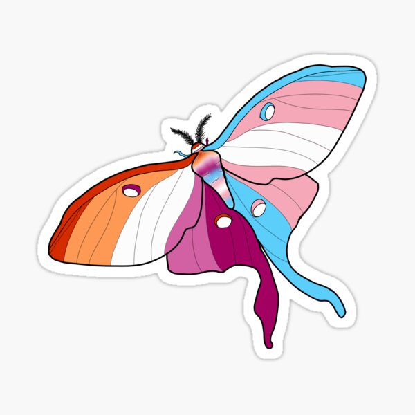"Trans-Lesbian Luna moth " Sticker for Sale by NightFang427X3 | Redbubble