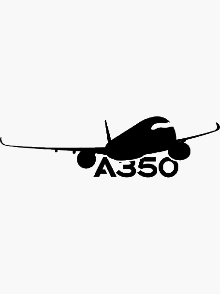 "Airbus A350 Silhouette " Sticker for Sale by Ljubomir Cvijovic | Redbubble