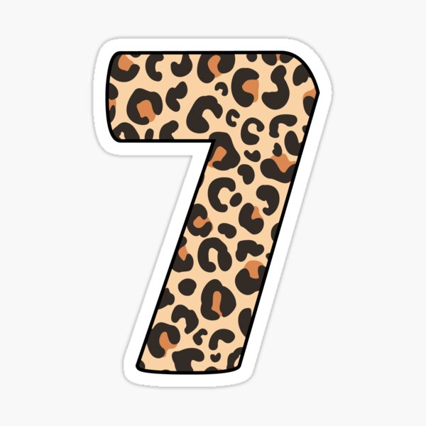 Pegatina «Niño Leopardo 7mo cumpleaños, 7 años Animal salvaje, Número ...