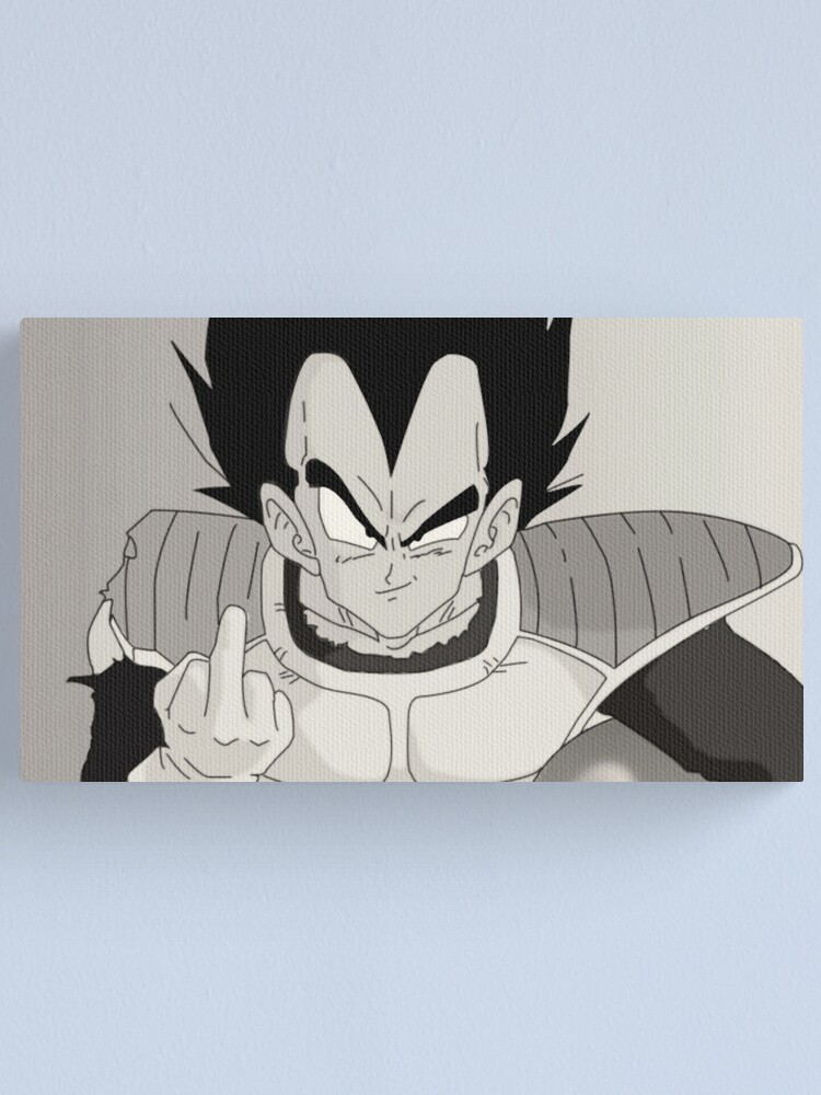 "Vegeta raising middle finger" Canvas Print for Sale by Callahanstyle ...