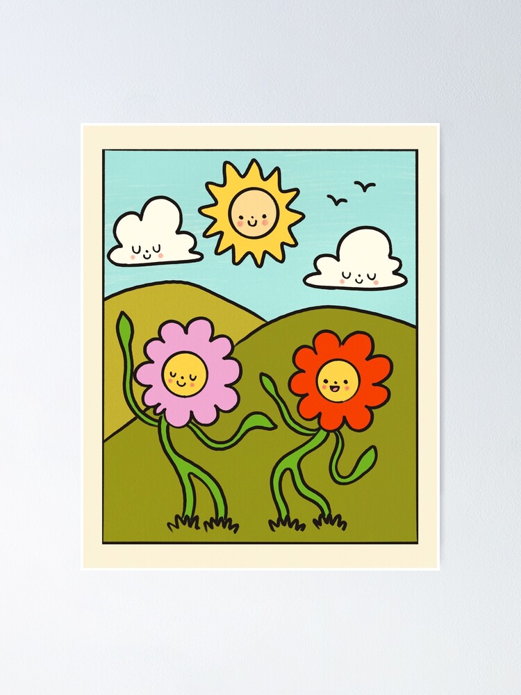 "Dancing Flowers on The Hills" Poster for Sale by trajeado14 | Redbubble