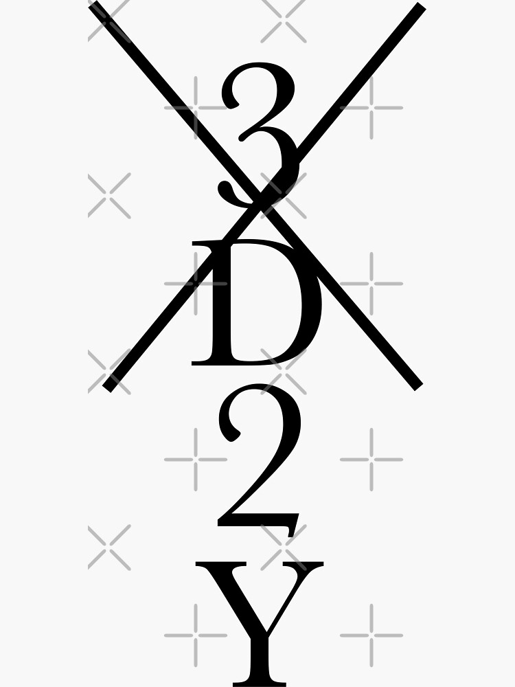 "3D2Y SYMBOL" Sticker by ZETOTAKU | Redbubble