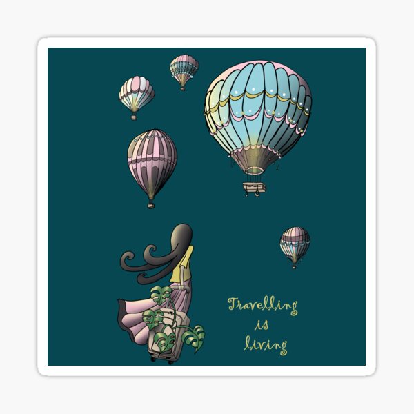 "Traveling is living" Sticker by Dankas-Art-Shop | Redbubble