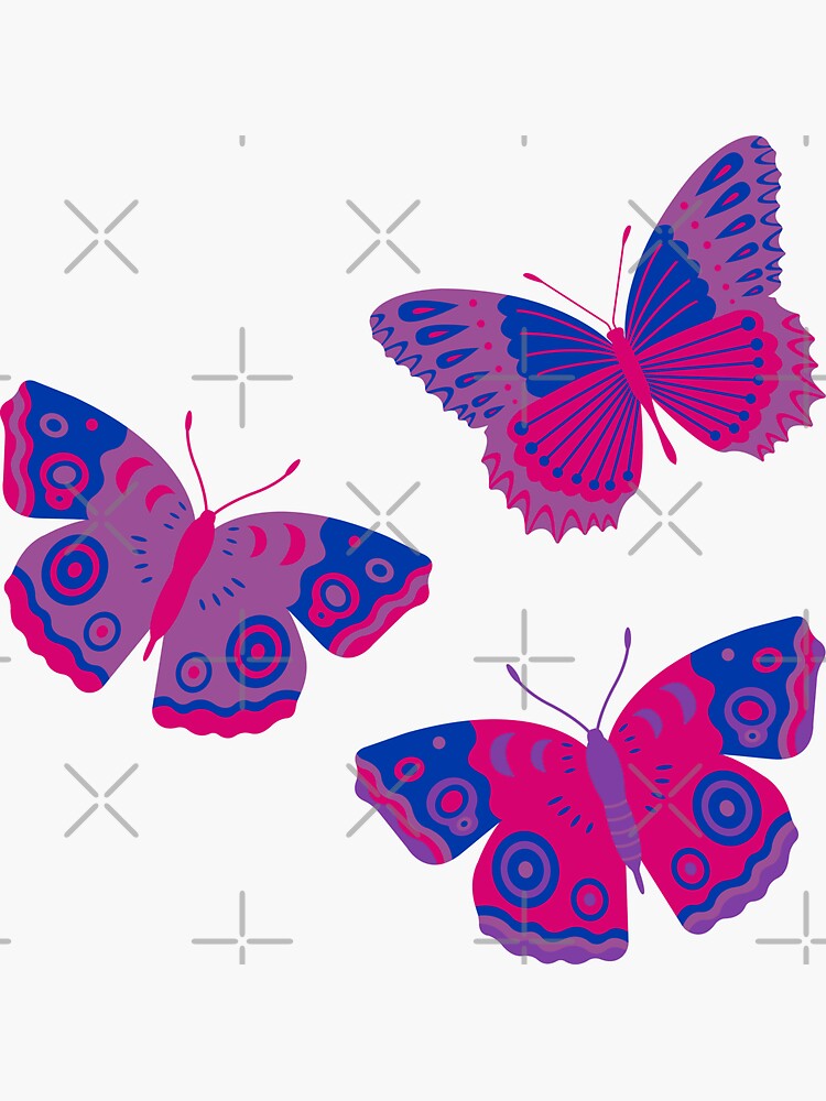 "Subtle Bi Pride Flag Butterflies" Sticker for Sale by Wanderior ...