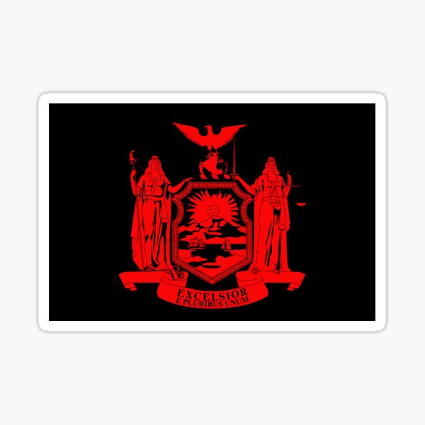 "Red and Black Leftist Flag of New York - Communist Symbol" Sticker by ...