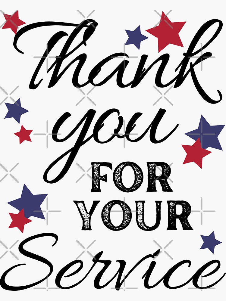 "Thank You for Your Service - Red & Blue Stars - Original by Boo-da ...