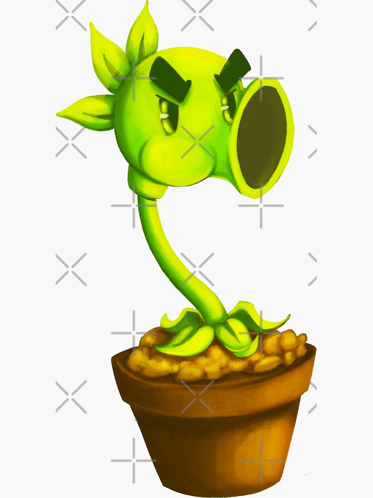 "Repeater (angry peashooter)" Sticker by ChocoCookie | Redbubble