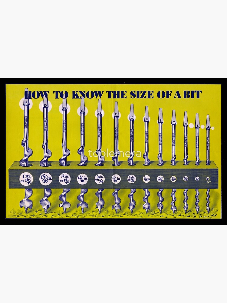 "Irwin Auger Bit Size Chart" Photographic Print by toolemera | Redbubble