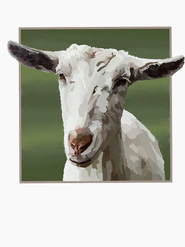 "White Goat Sticker" Sticker for Sale by Ole-art-olson | Redbubble