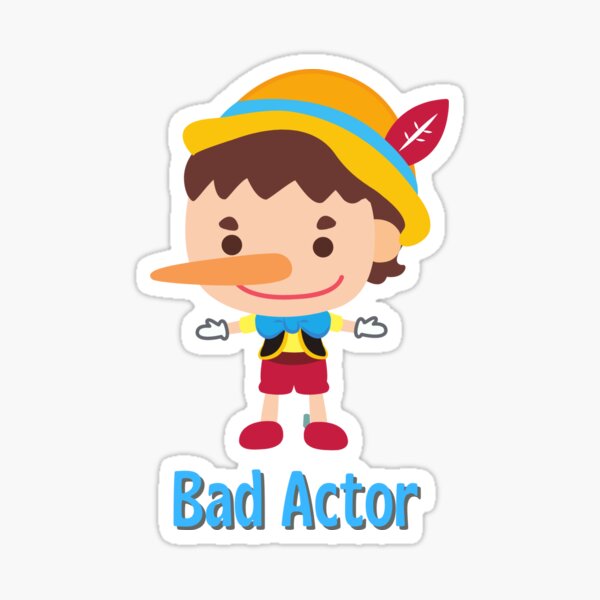 "Big Nose, Bad Actor" Sticker for Sale by Wearablepsa | Redbubble