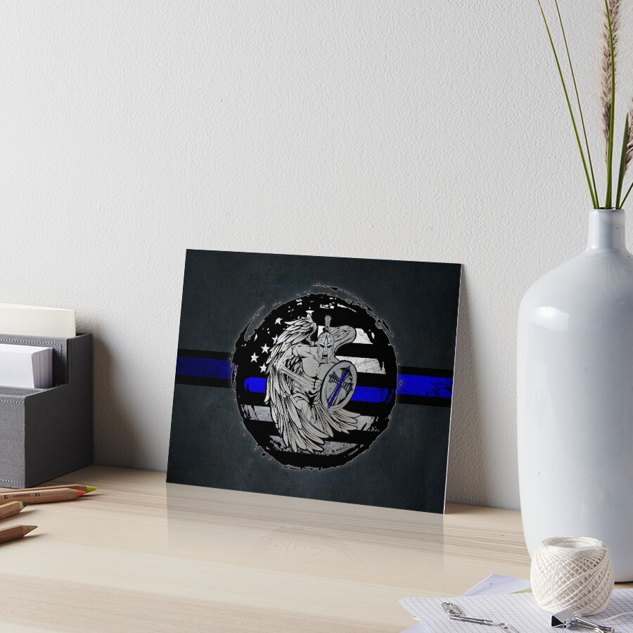"Thin Blue Line Warrior Grunge American Flag Support" Art Board Print ...