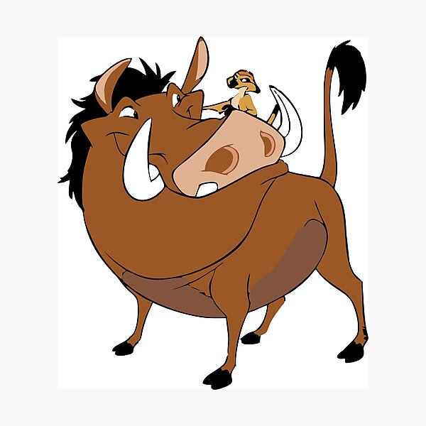 Lámina fotográfica «Divertidos dibujos animados de Pumba y Timón» de ...