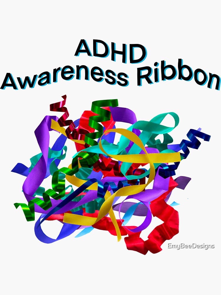 "ADHD Awareness Ribbon " Sticker for Sale by EmyBeeDesigns | Redbubble