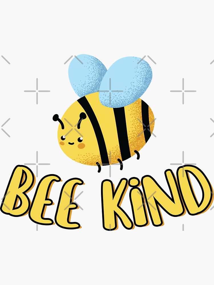 "Bee Kind Cute Funny Honey Bee Positive Motivational Pun" Sticker for ...