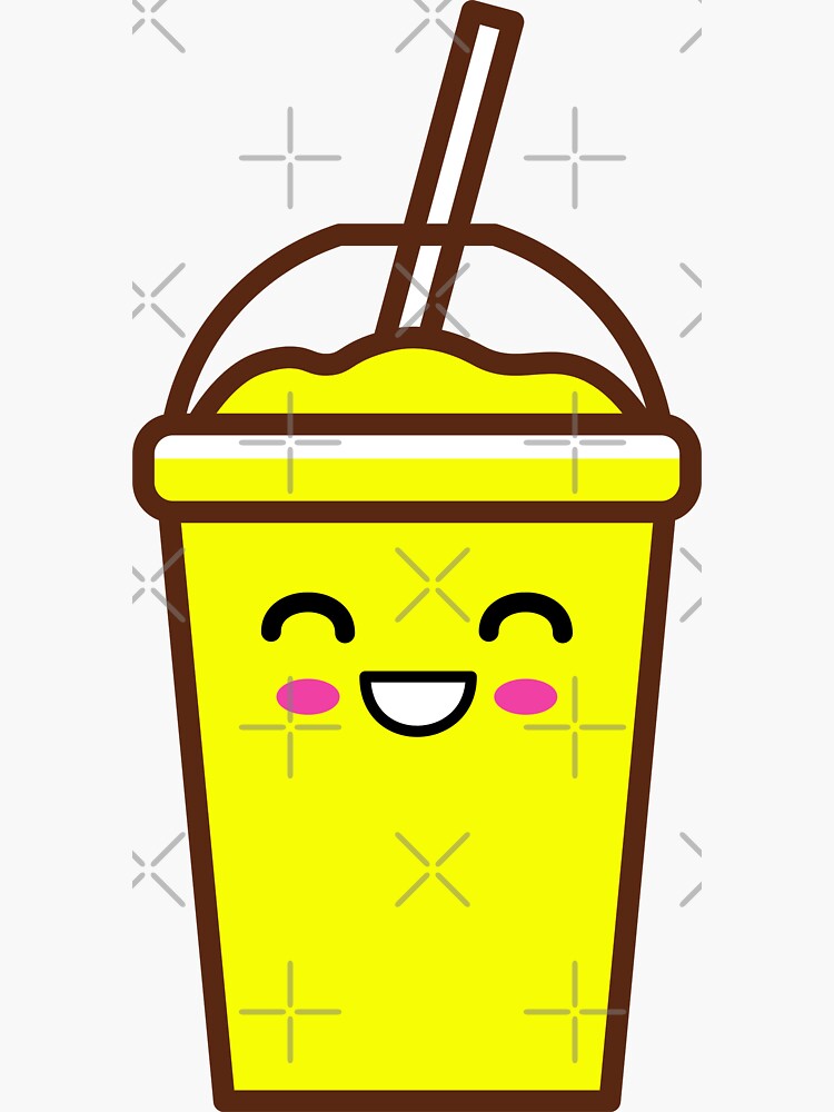 "Kawaii Yellow Slushy - Cute Kawaii Slushy" Sticker for Sale by 2-Of-A ...