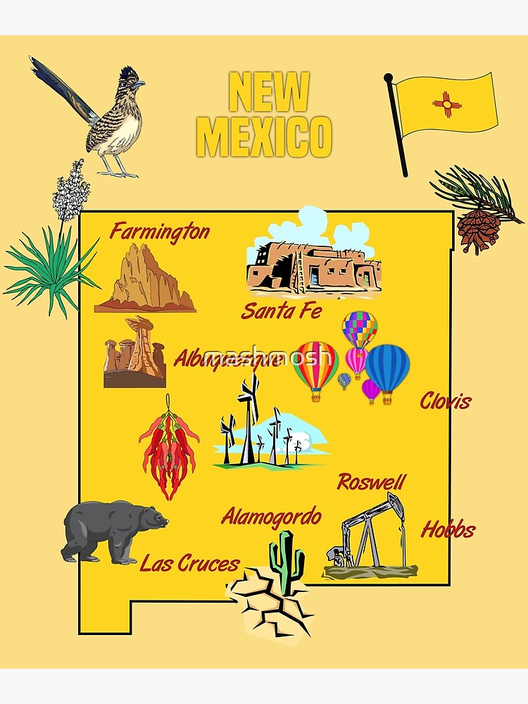 New Mexico Landmarks Map 13,985 New Mexico Map Images, Stock Photos,