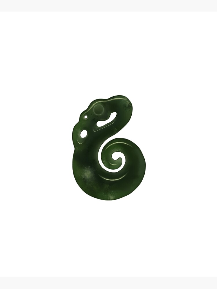 "Dark Green Manaia Pounamu (Greenstone) Design Painted Style" Poster by ...