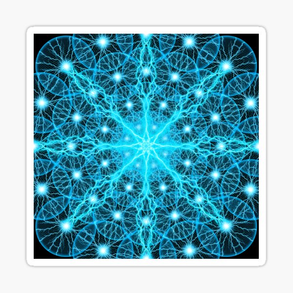 "Electric Universe Mandala" Sticker for Sale by sourcecreation | Redbubble