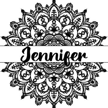"First name Jennifer mandala in black" Art Board Print for Sale by ...