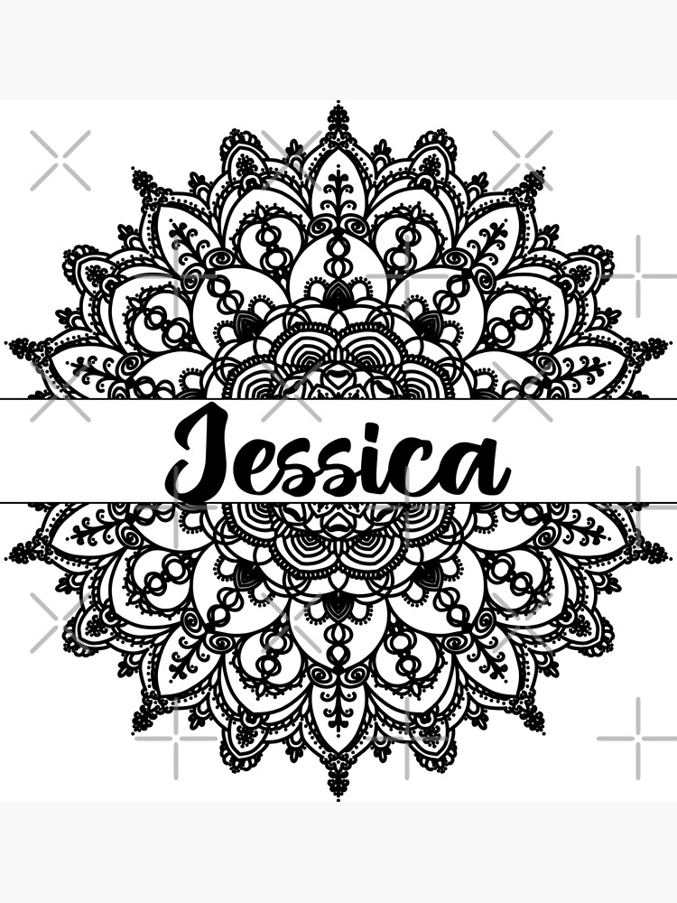 "First name Jessica mandala in black" Poster for Sale by felinefeelings ...