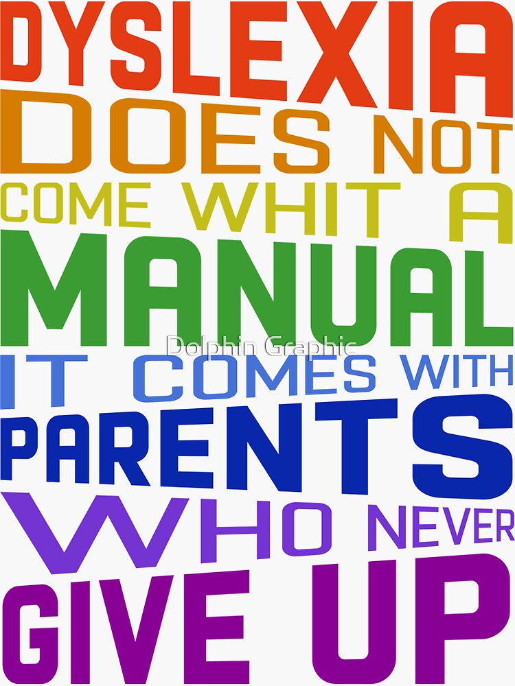 "Dyslexia manual Parents - Dyslexia Awareness" Sticker for Sale by ...