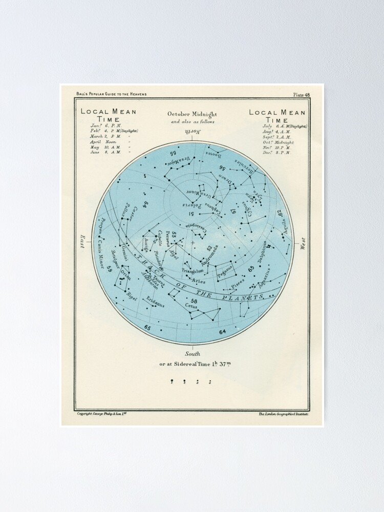 "Star map October Midnight" Poster for Sale by Salocin | Redbubble