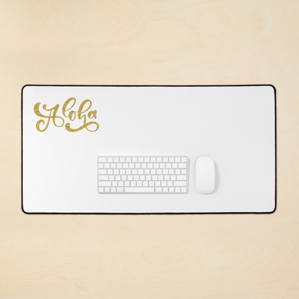 "Hawaiian symbol ~ Aloha hand lettering ~ Gold glitter on white ...