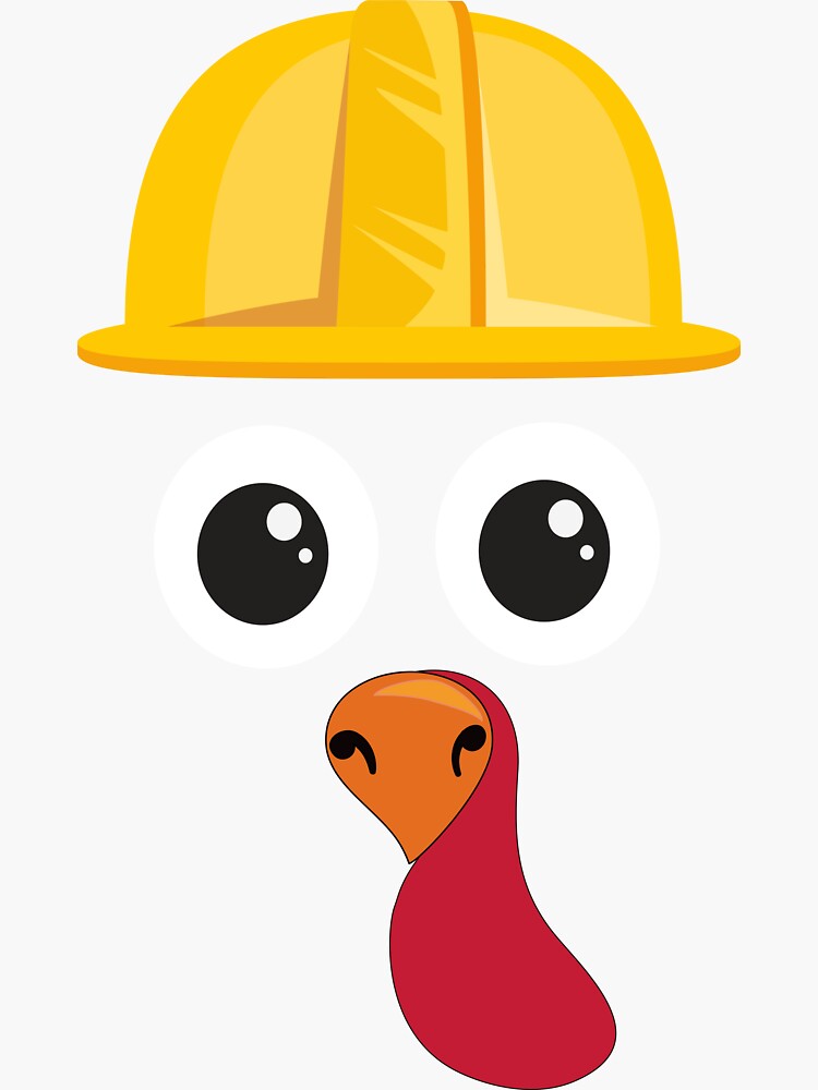 "Engineer Turkey - Thanksgiving Turkey Face " Sticker for Sale by ...
