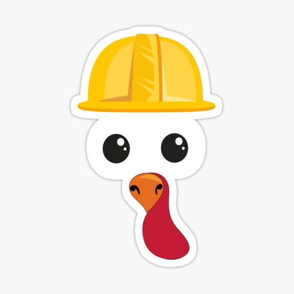 "Engineer Turkey - Thanksgiving Turkey Face " Sticker for Sale by ...
